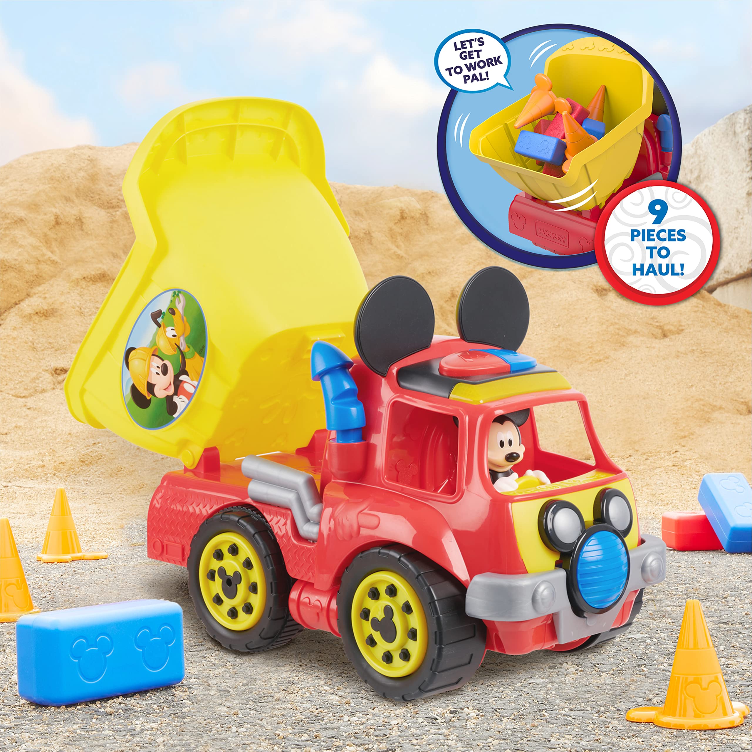 Mickey Mouse Dump Truck, Kids Toys for Ages 3 Up by Just Play