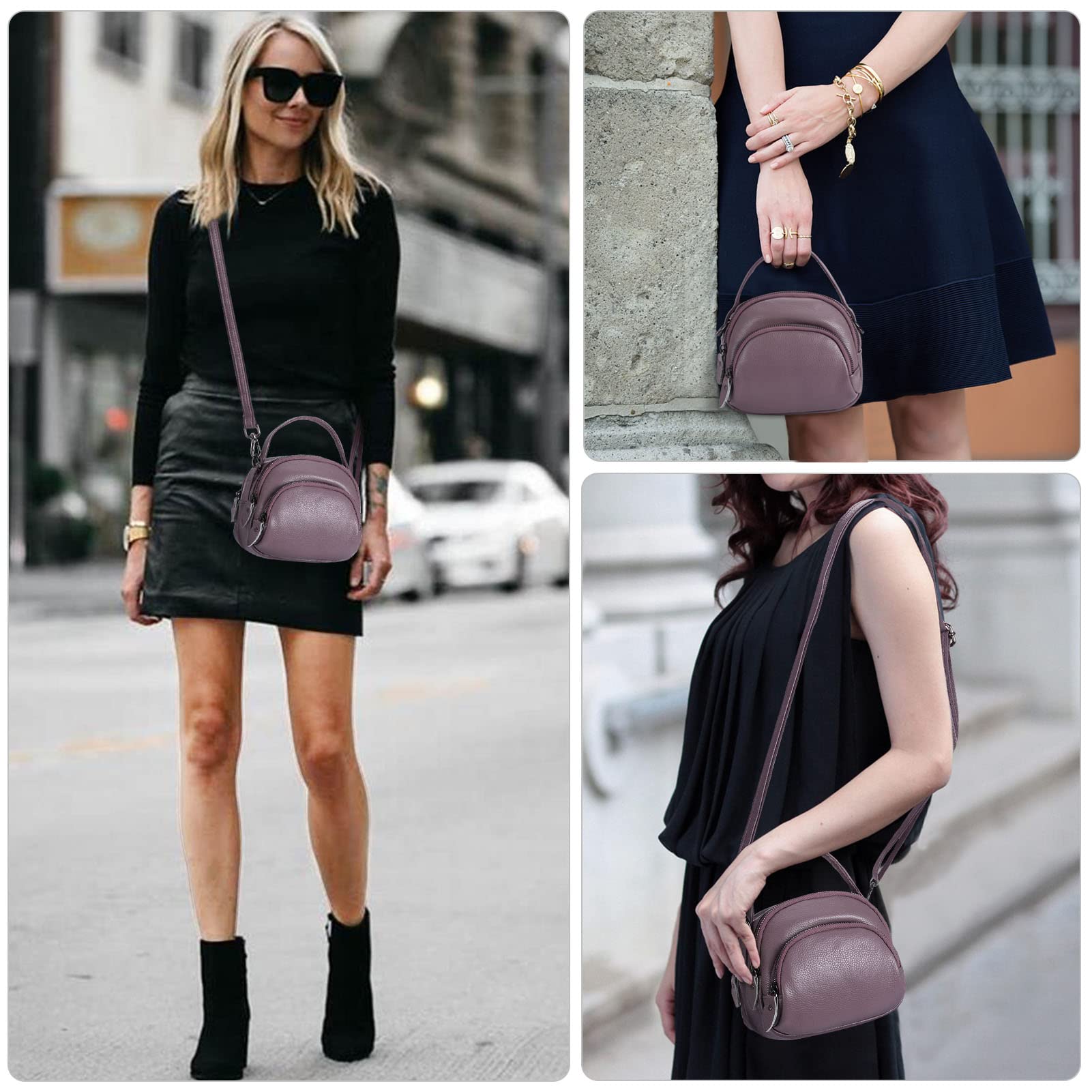 Phenas Women Crossbody Bag Small Shoulder Phone Bag Ladies Genuine Leather Handbag, Cellphone bags, Wallet, Purse with Strap