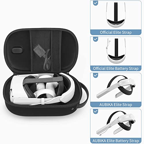 Aubika Fast Charging Head Strap for Meta Quest 3 with Built-in 8000 mAh Battery Pack, Elite Strap Replacement, Foldable and Adjustable Accessories