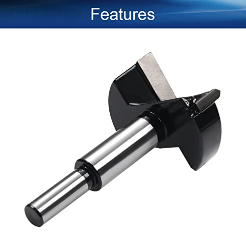 Auniwaig Forstner Drill Bits, 54mm Dia Wood Hole Saw, Auger Opener Cemented Carbide, 90mm Length Woodworking Hinge Hole Drilling Boring Bit Cutter, Straight Shank, Black, 1 Pcs