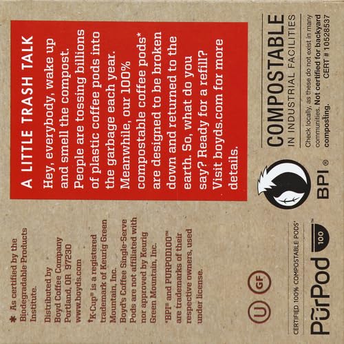 Boyd's Coffee French No. 6 Coffee –Ground Dark Roast– Blended from 100% Arabica – Rich & Full-Flavored – Single Cup - Pack of 12.