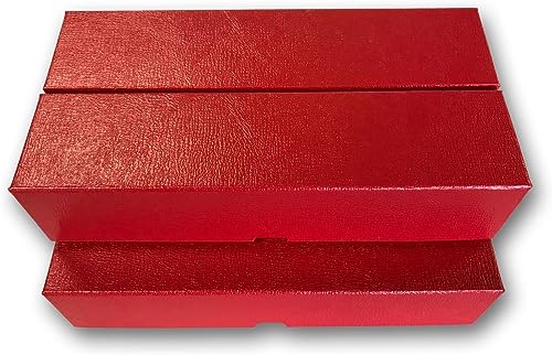 Guardhouse 9" Single Row Storage Box for 2" Paper and Plastic Coin Holders 5 Pack Red