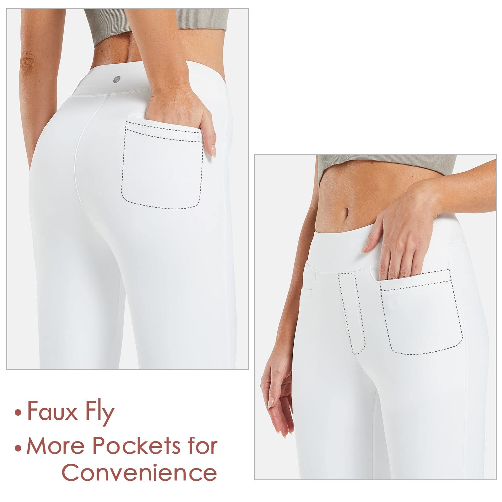 BALEAF Capri Pants for Women Casual Summer Pull On Yoga Dress Capris Work Athletic Golf Crop Pants with Pockets Black L