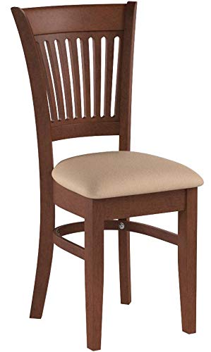 East West Furniture VAC-ESP-C Vancouver Kitchen Dining Chairs - Linen Fabric Upholstered Wooden Chairs, Set of 2, Espresso
