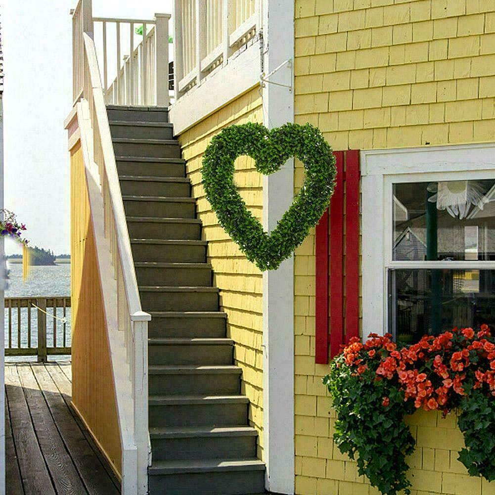 OVBBESS Garden Products Topiary Boxwood Heart Topiary Door Hanging Love Heart Home Decor