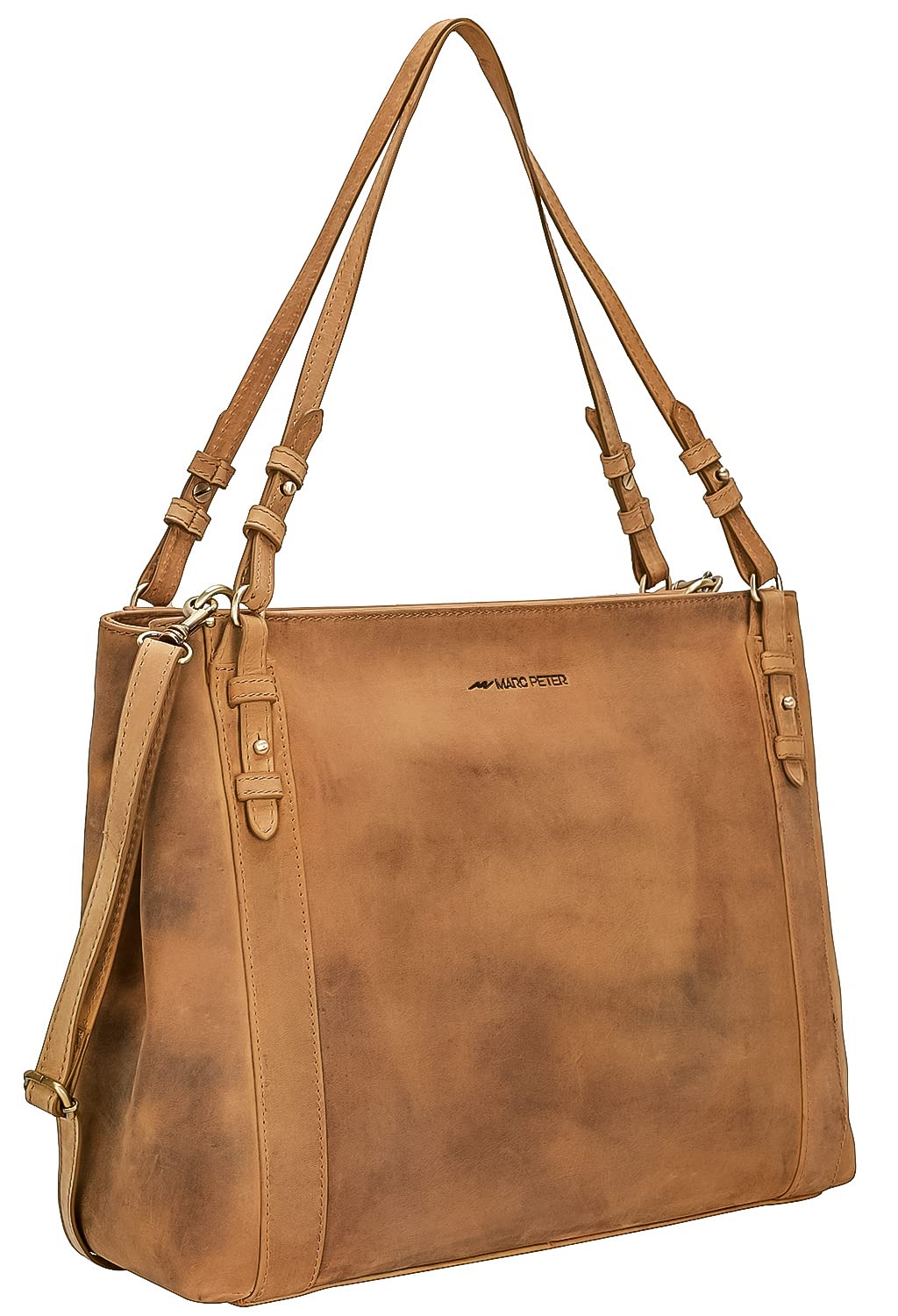 MARC PETER Hana Tan Hunter Leather Hobo Bag for Women | Top Handle Satchel | Women Fashion Shoulder Bag