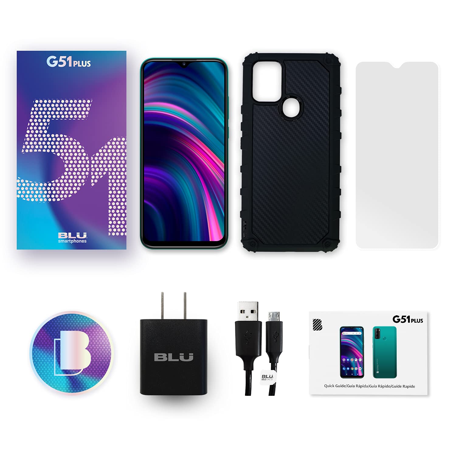 BLU G51 Plus | 2021 | All Day Battery | Unlocked | 6.5” HD+ Infinity Display | 64 GB | Triple 13MP Camera | US Version | US Warranty | 3/64GB | Green