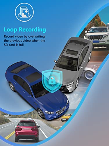 Dash Cam Front and Rear, 1080P Full HD Dash Camera for Cars with 32GB SD Card, 2.45'' IPS Screen, 170°Wide Angle, Night Vision, Parking Monitor, Loop Recording, Motion Detection