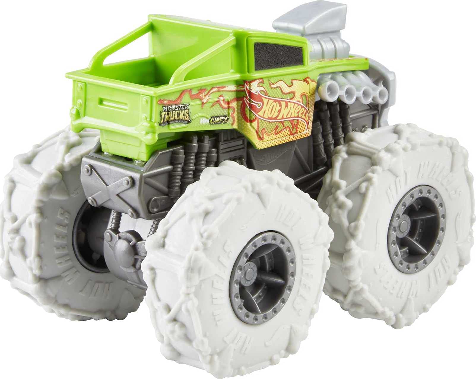 Hot Wheels Monster Trucks Twisted Tredz Vehicles, Creature-Themed 1:43 Scale Toy Truck with Pull-Back Motor & Giant Wheels, Gift for Kids Ages 3 Years Old & Up