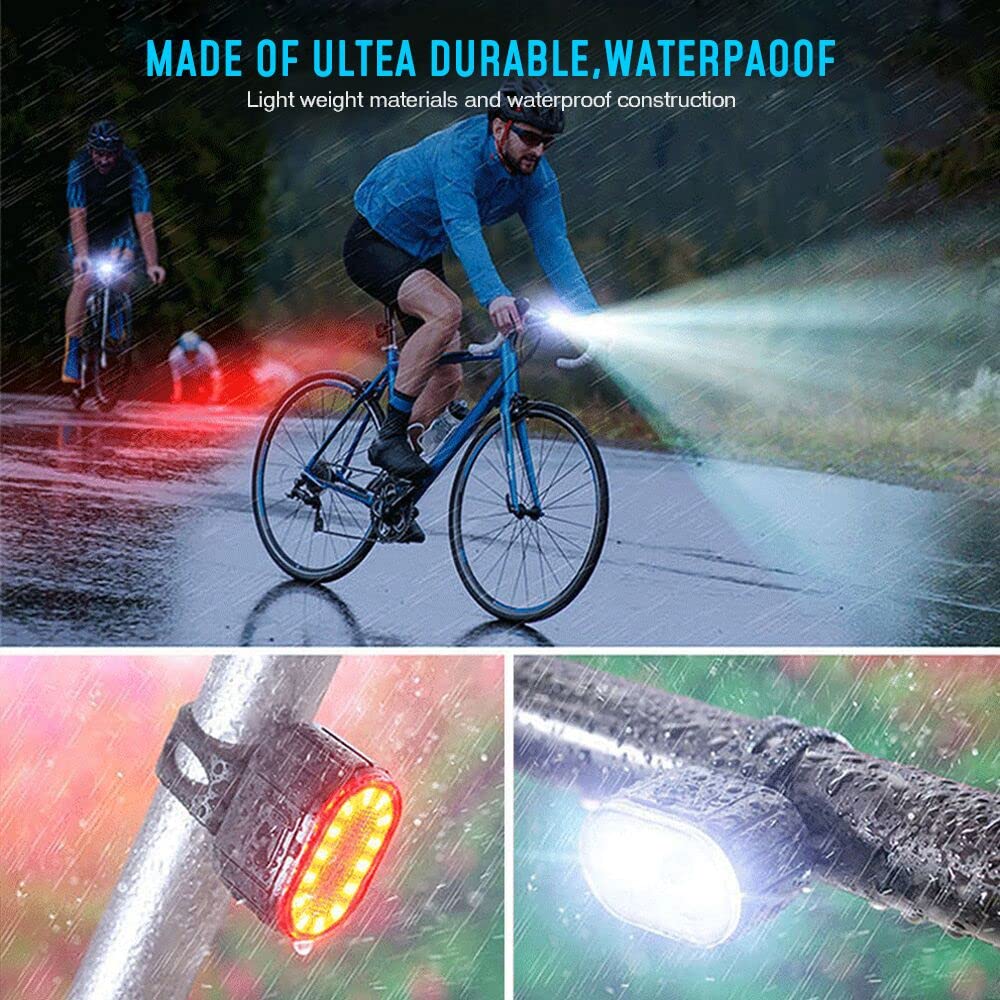 Bike Lights for Night Riding Rechargeable Set with IPX6 Waterproof,Cymtkbr Front and Back Led Bicycle Lights for Night Safety Cycling