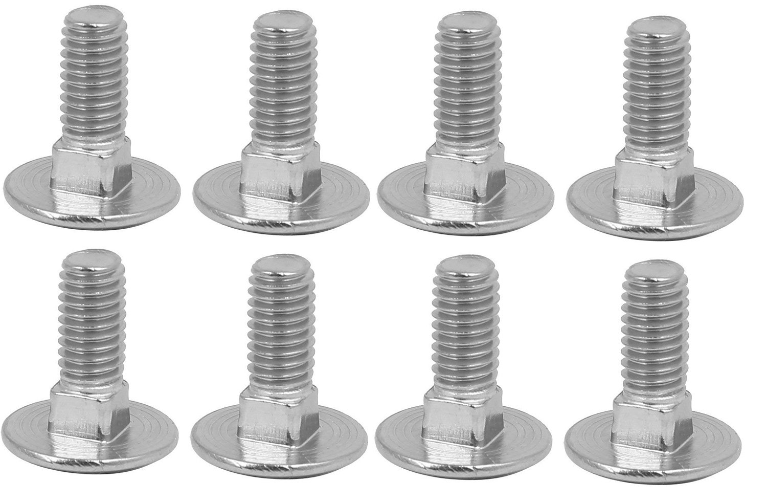 YXQ 8Pcs M6x16mm Carriage Bolts Square Neck Metric DIN603 Fully Thread 304 Stainless Steel