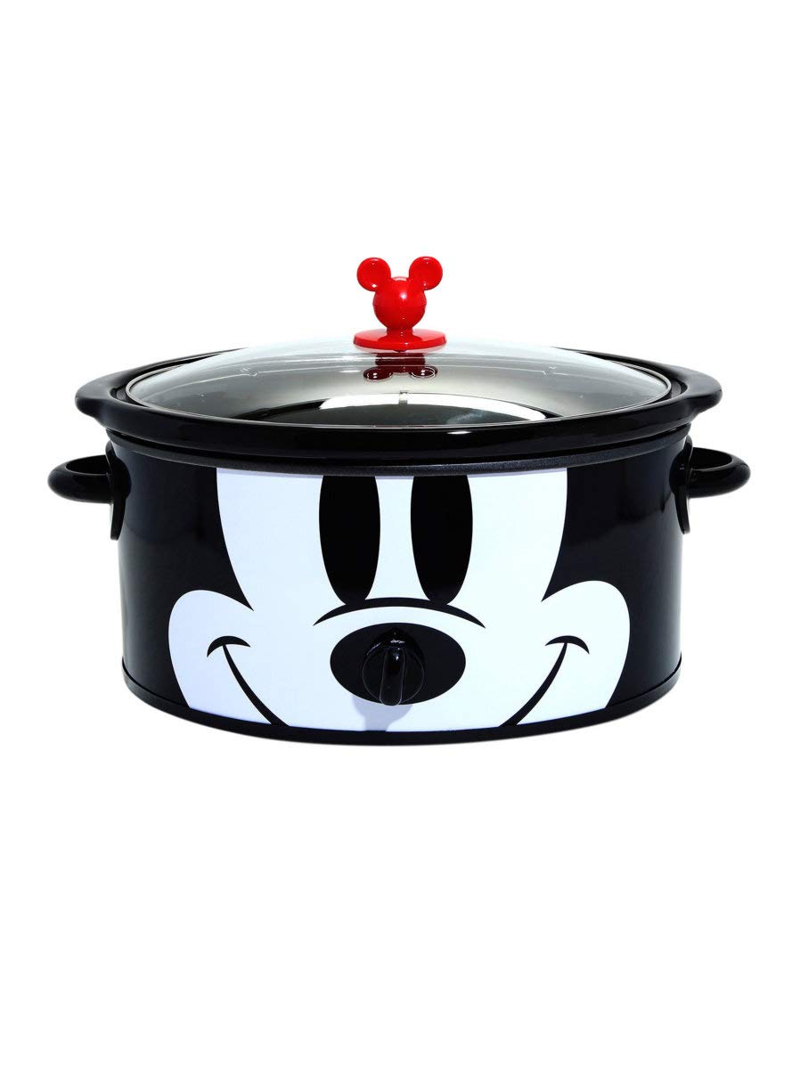 Disney Mickey Mouse Slow Cooker with Trivet by Select Brands - Disney Slow Cooker with Mickey Mouse Designs - Features Dishwasher-Safe Stoneware Crock Insert - 6 Quarts