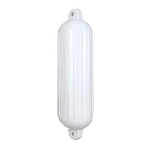 Attwood 9358-1 Softside UV-Resistant Marine Oval Mooring Fender, White, 8-Inch x 26-Inch