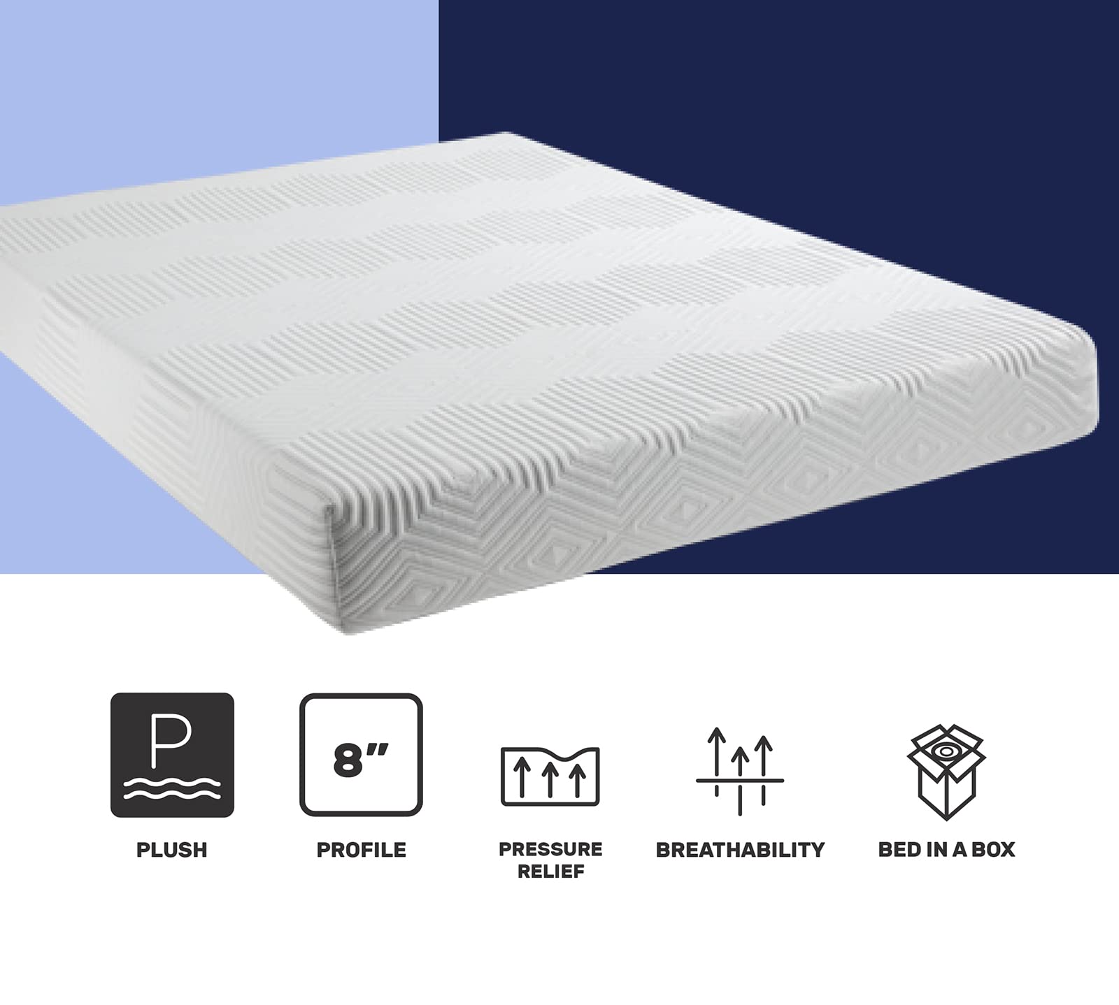 Sleepy's by Mattress Firm | Memory Foam Snug RV Mattress | RV King Size | 8" Medium Comfort | Pressure Relief | Eco Friendly