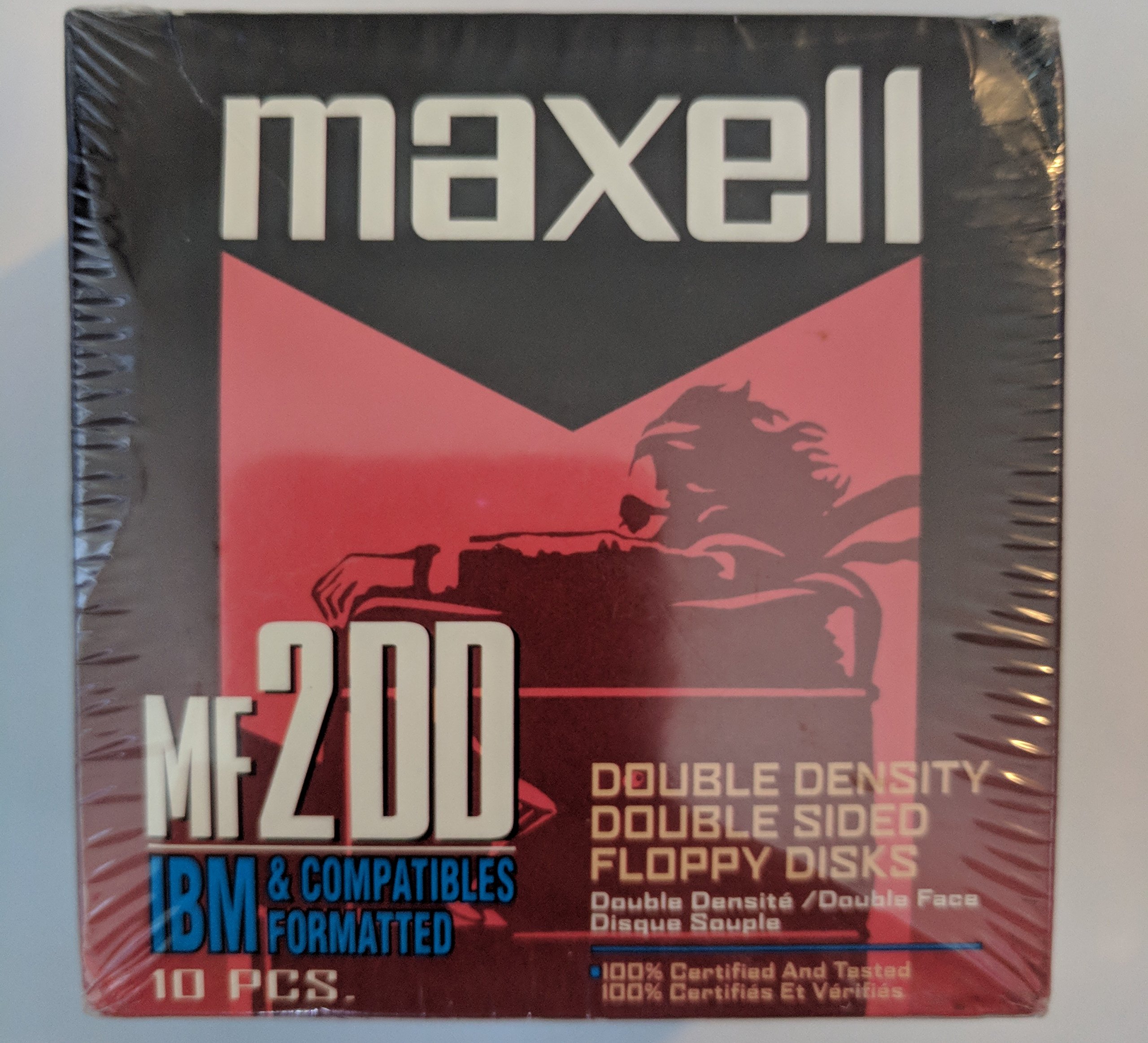 Maxell 3.5-inch Micro Floppy Disks 10 Pack, Double Sided, Double Density, Black