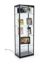 Displays2go 2 Foot Wide Display Cases with Corner Lighting โ Black (DCKDMT24B)