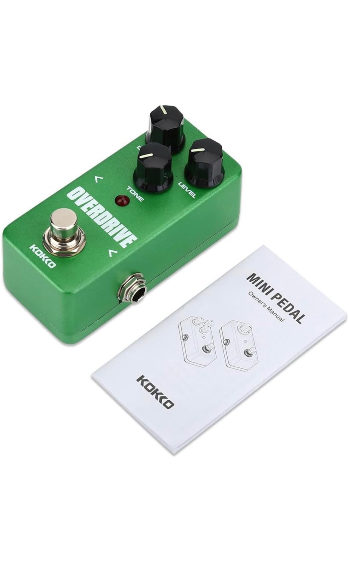 Guitar Effects Pedal, KOKKO FOD3 Aluminum Alloy Mini Overdrive Effect Pedal 6.35mm Jack for Guitars