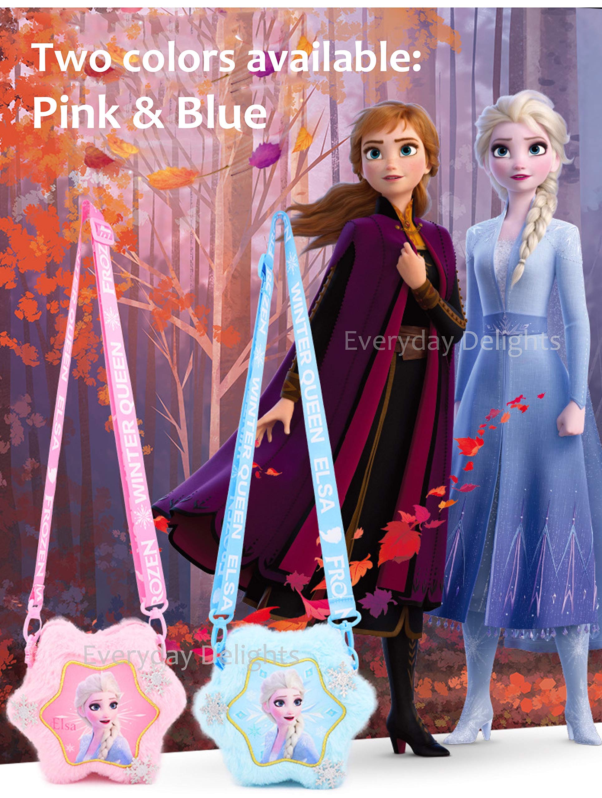 Frozen Elsa Plush Crossbody Shoulder Handbag in Snowflake Shape for Girls Kids Children – Pink