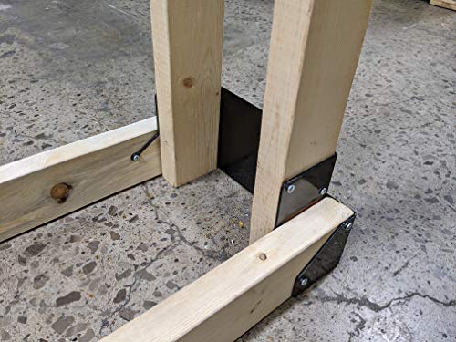 c2M Width Adjustable Outdoor Firewood Log Storage Rack 68 Piece Bracket Kit (2 Pack) | Heavy Duty Adjustable Custom Wood Storage Holder for Fireplace or Firepit | Made in the USA