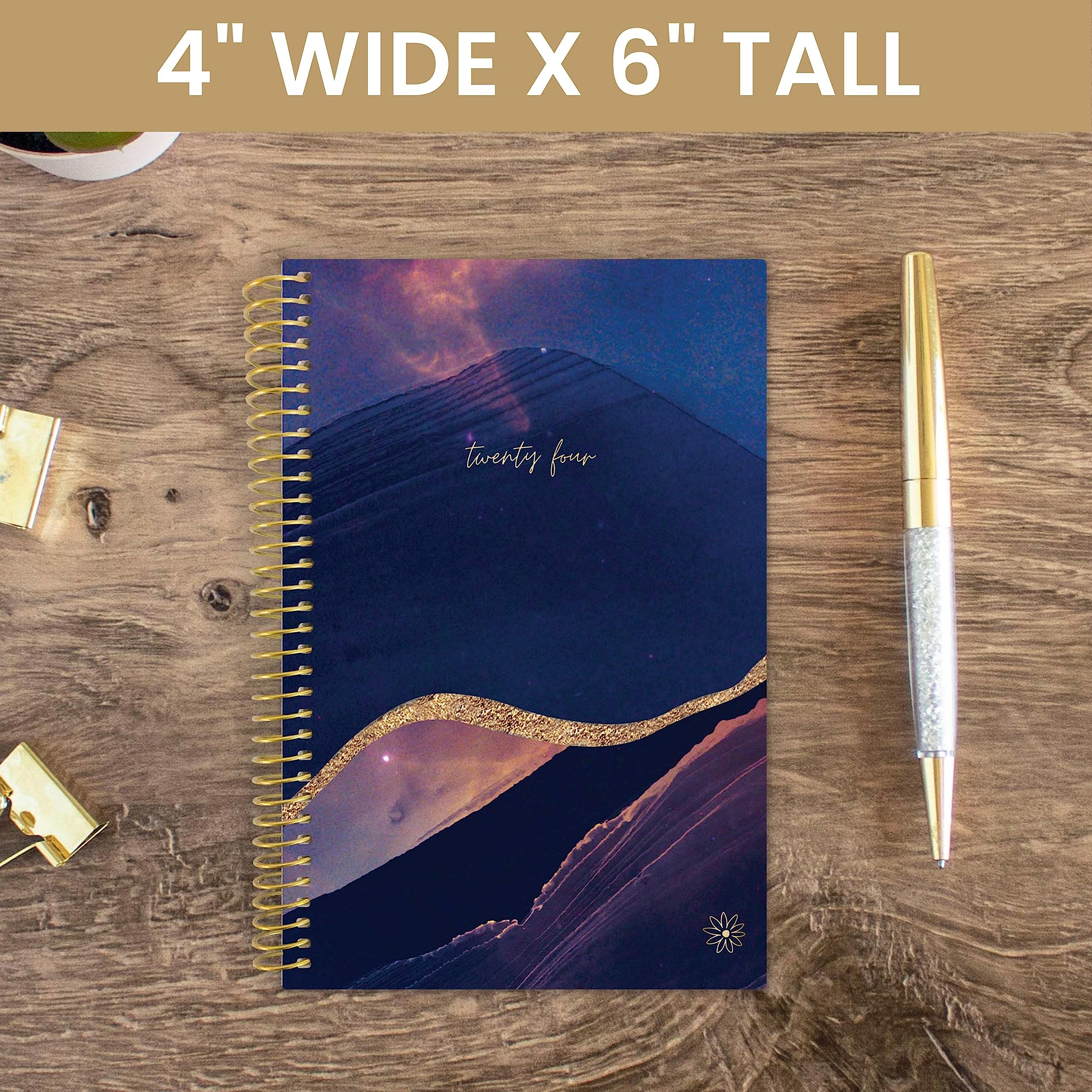 bloom daily planners 2024 Pocket Planner - 4” x 6” - (January 2024 - December 2024) - MINI Weekly/Monthly Agenda Organizer & Calendar Book - Midnight Mountains