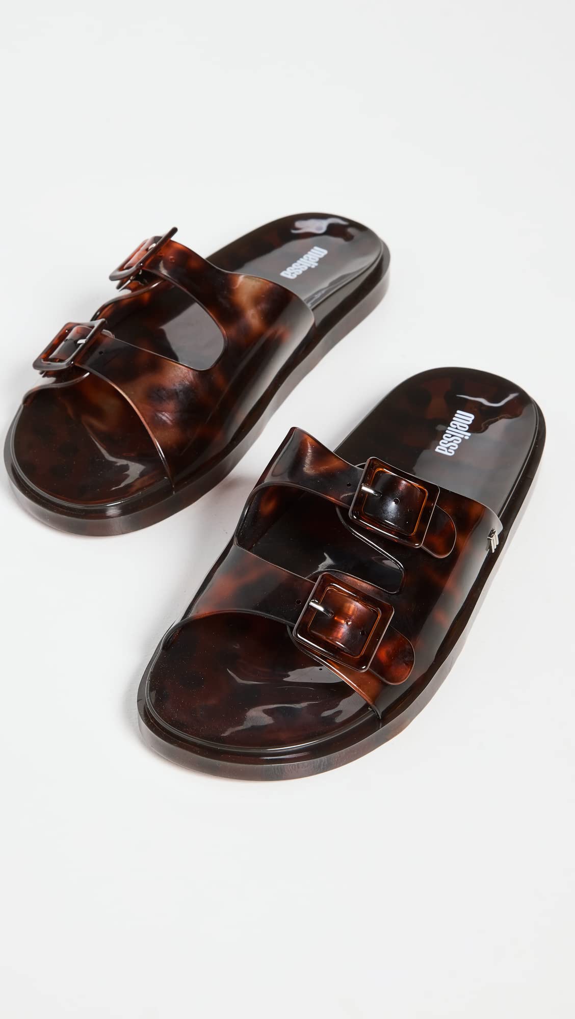 Melissa Women's Wide Sandals, Brown/Tortoise, 7 Medium US