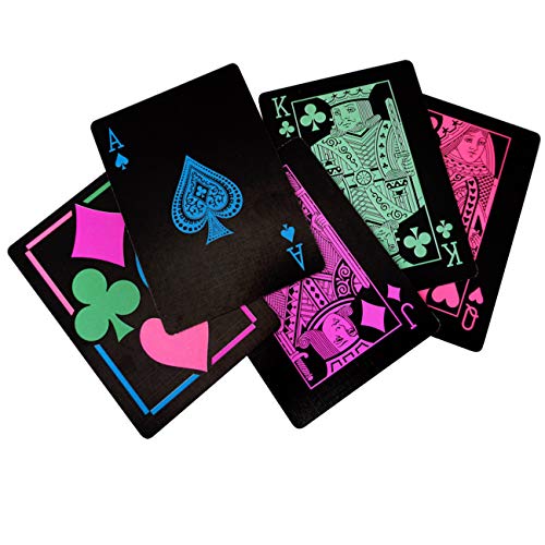 Island Dogs 51522 Black Light Playing Cards, Multicolor