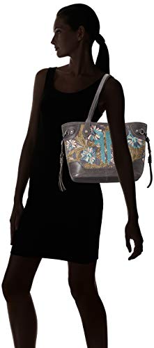 Frye womens Melissa Embroidery Carryall Tote, Carbon Multi, One Size US