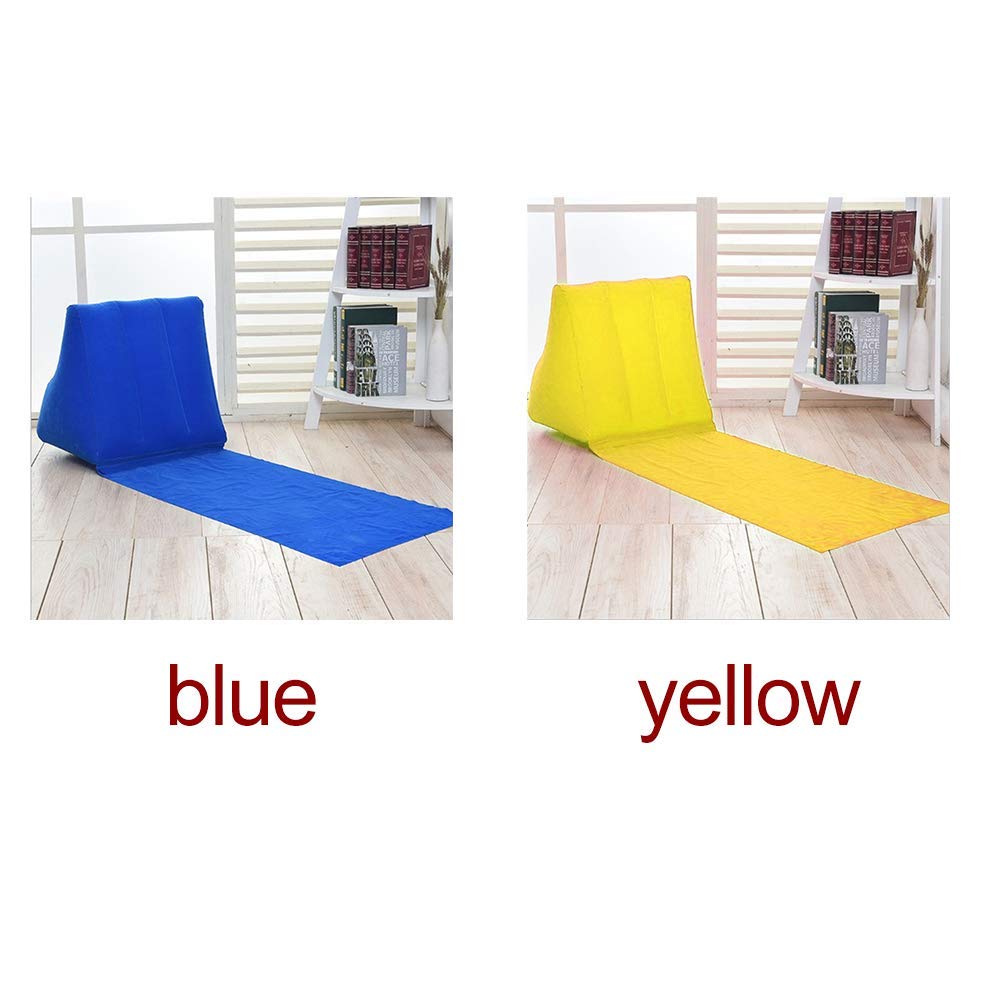Beach Chairs with Backrest Inflatable Sun Lounger Beach Mat Waterproof Portable Travel Inflatable Lounger for Camping Picnic(Blue)