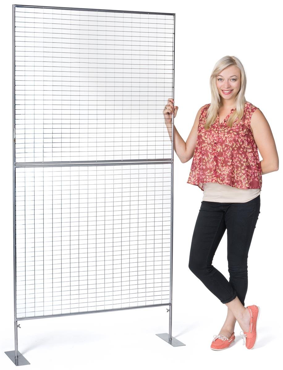 Displays2go Gridwall Booth Display, Iron Construction β Silver Finish (AD9PNL)