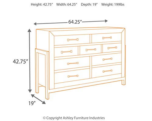 Signature Design by Ashley Sommerford Urban Industrial Butcher Block Style 9 Drawer Dresser, Brown