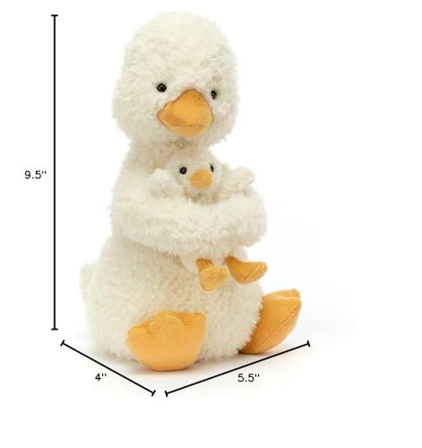 Jellycat Huddles Duck Stuffed Animal, 10 inches | Ducks & Ducklings Plush Toy | Classic Children's Gift