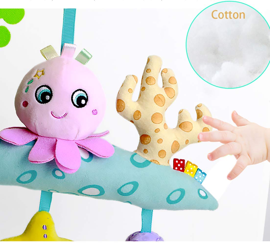Baby Hanging Toy for Stroller and Crib, Activity Plush Baby Car Seat Crib Travel for Babies, Sensory Learning & Development Toy (Style2)