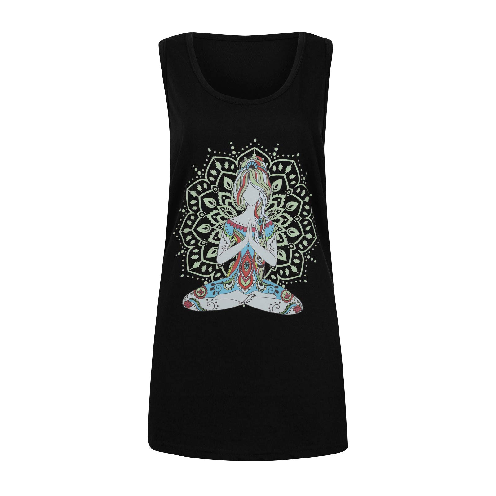 Padaleks Women’s O Neck Sleeveless Tank Tops Workout Yoga Loose Lightweight Blouses Summer Basic Tee Shirts Tunics