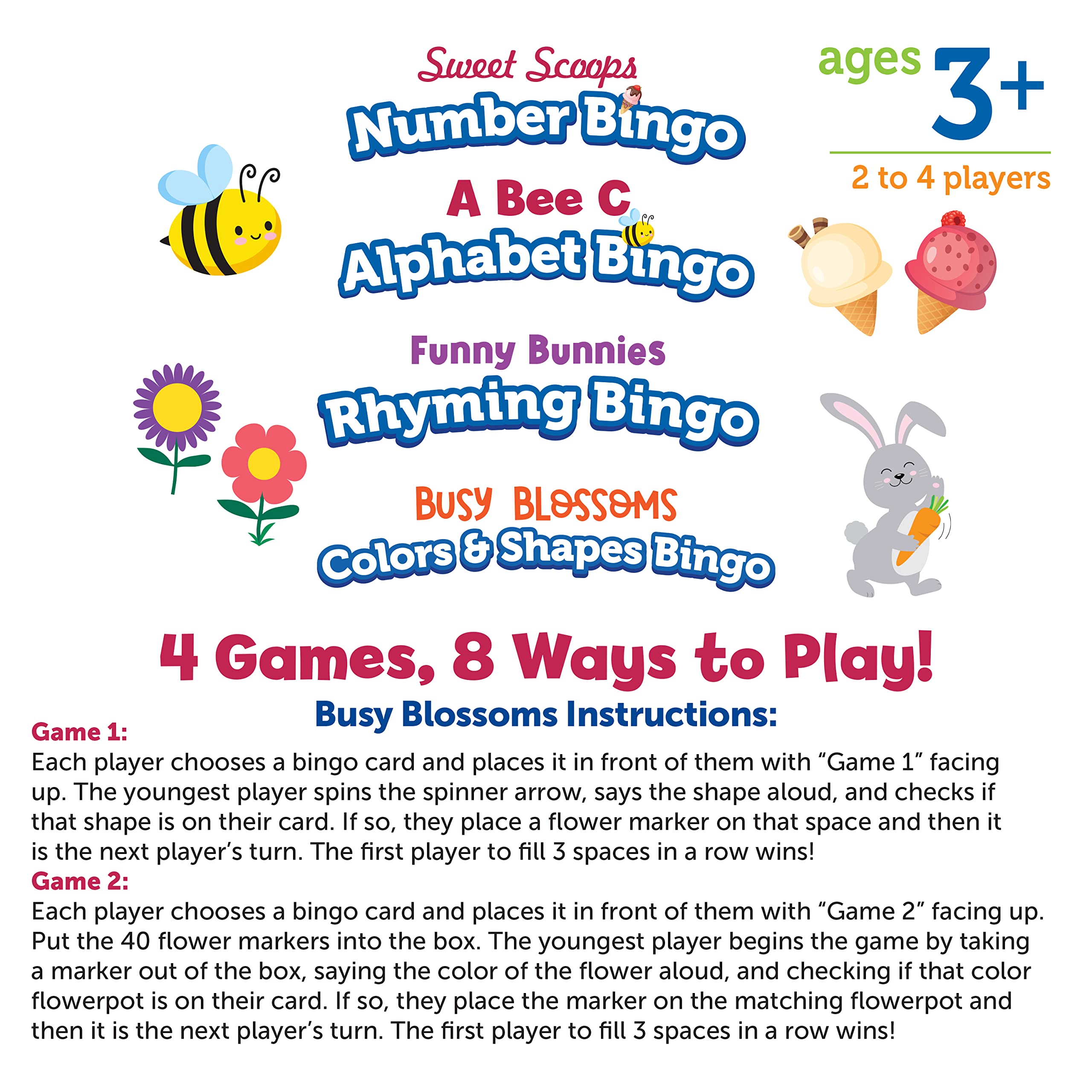 Learning Resources Super Spring Bingo Bundle Preschool Game - Ages 3+ Colors, Shapes, and Numbers Recognition, Preschool Learning Games, Toddler Games