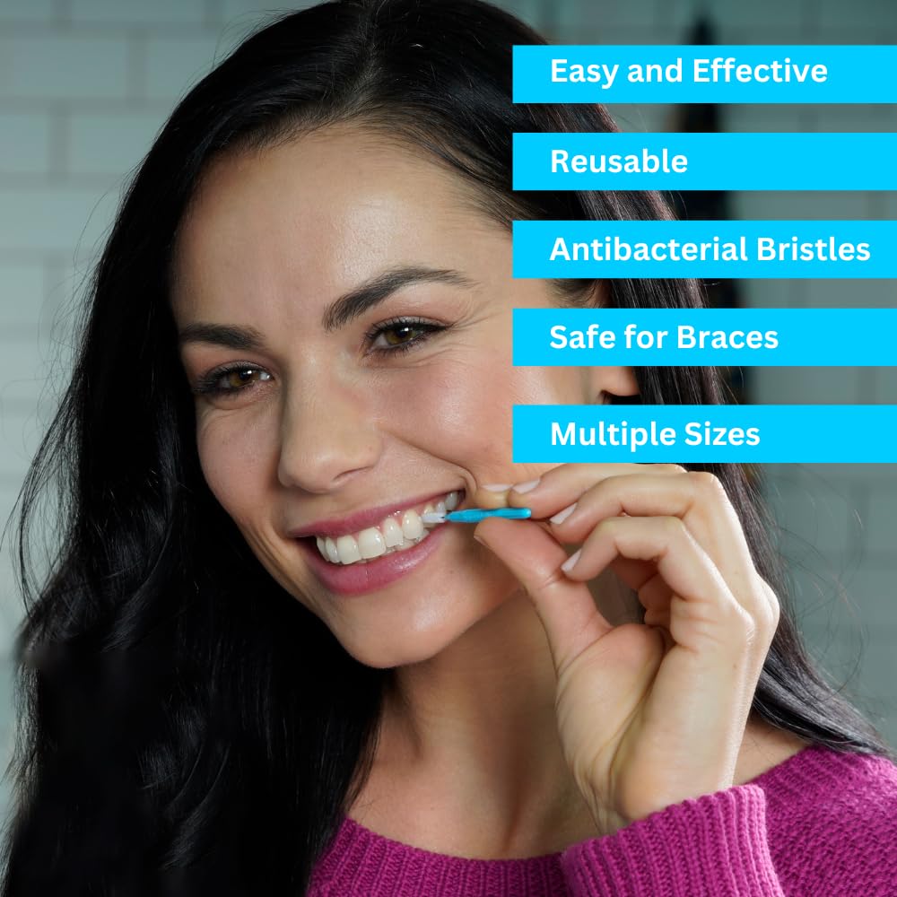 Piksters Interdental Brushes, 40 pk, Size 0, Interdental Tooth Brush for Very Fine Gaps, Gum Soft Bristles for Plaque Removal, Safe for Braces