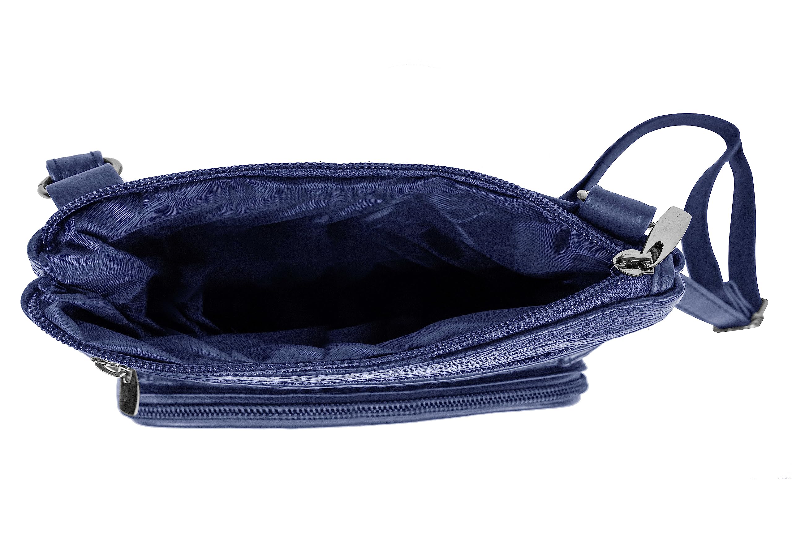 Leather Wide Crossbody Bag - Super Soft & Durable Crossbody Bags For Women & Men Trendy - Messenger Handbag with Adjustable Strap (7β L x 9β W)