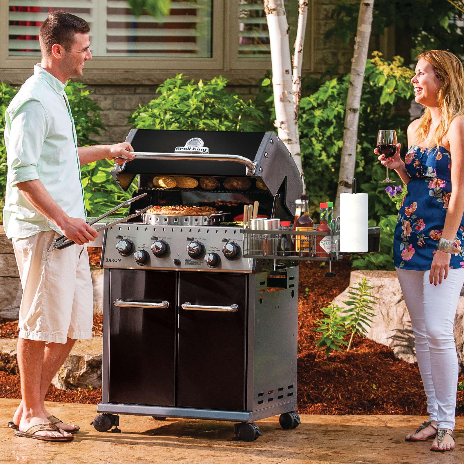 Blibly Griddle Caddy for Blackstone Griddle Accessories, Space Saving Outdoor Grill Accessories Storage Box, BBQ Caddy for 28"/36" Blackstone Griddles, Gas/Charcoal Grill, with a Paper Towel Holder