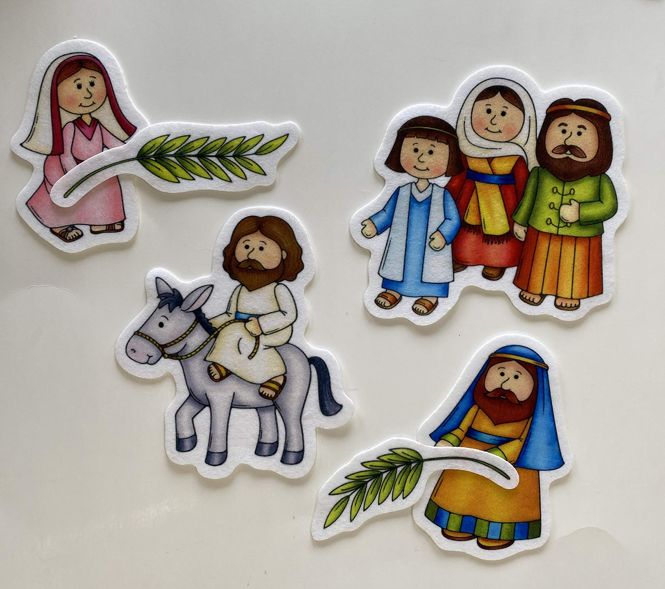 Easter Deluxe Felt Set for Bible Flannel Board Stories 37 Pieces Activity Pages Story He Has Risen Precut Figures Last Supper Crucifixion Resurrection Triumphant Entry Trial Gethsemane