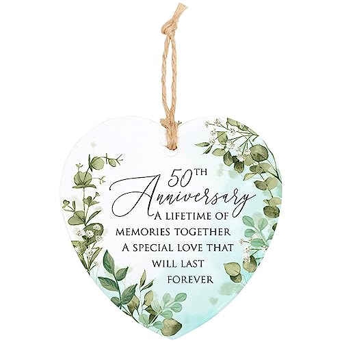 Carson 50th Anniversary Celebration Ornament - Celebration of Marriage Gift for 50 Years Together - Stoneware Ornament for Wedding Anniversary