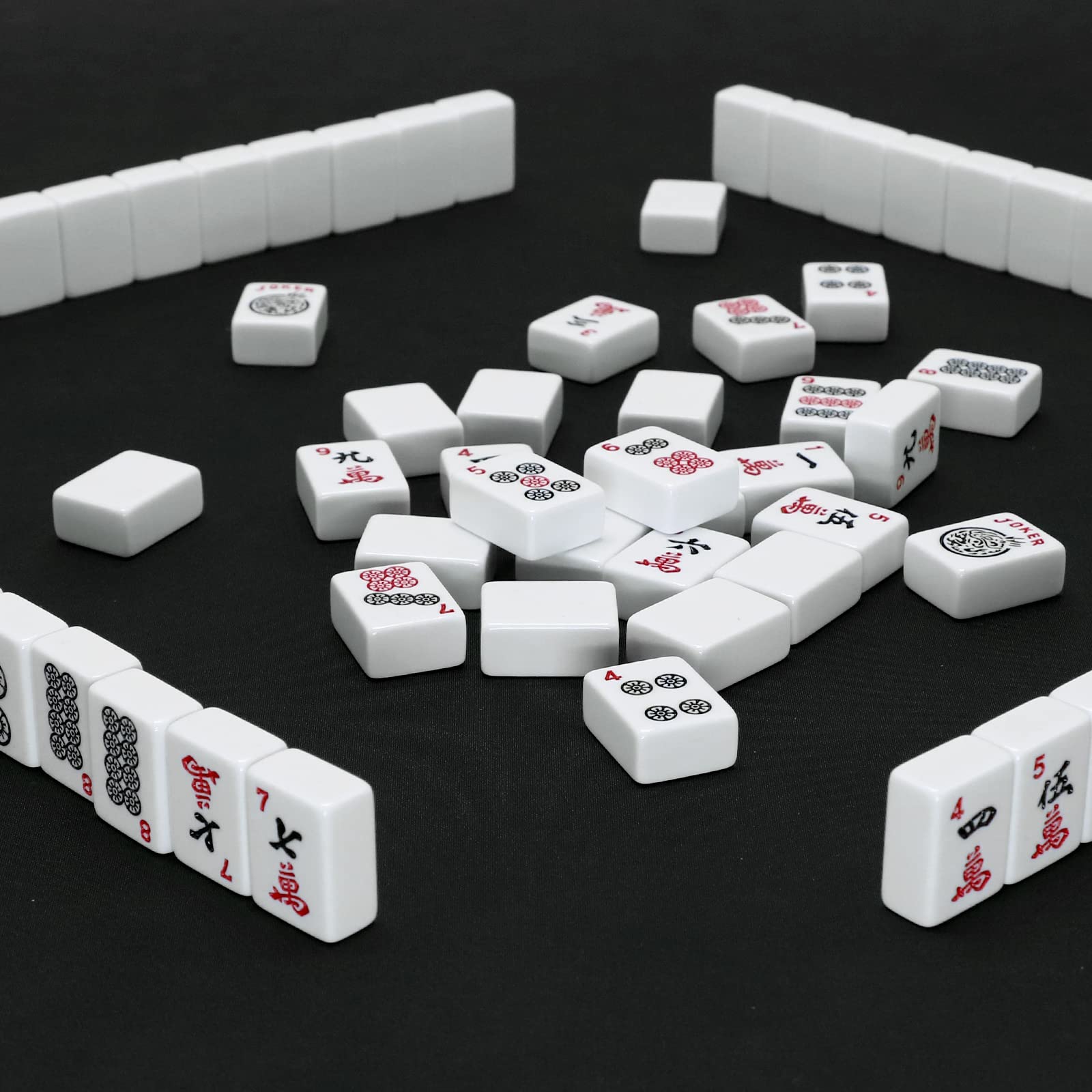 plusvivo Mahjong Mat Anti Slip and Noise Reduction Table Cover for Mahjon Paigow Poker Dominos 32.6" x 32.6"(83cm x 83cm) Black