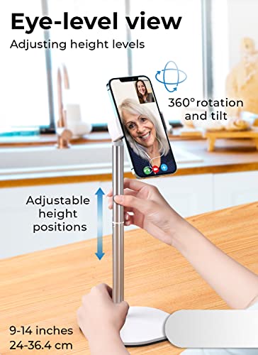 Cooper ChatStand, Height Adjustable Cell Phone Stand for Desk | Cell Phone Holder, Desk Phone Stand for Recording, iPhone Stand for Desk Accessories, iPhone Phone Holder Stand Office (Metallic Gray)
