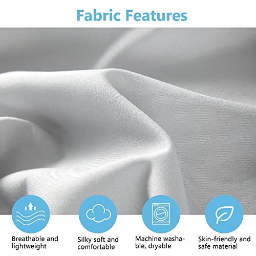 TILLYOU Fitted Crib Sheet Set 2 Pack - Super Soft Toddler Bed Sheets for Standard Crib and Toddler Mattresses, 28"x52"x8", White & Gray