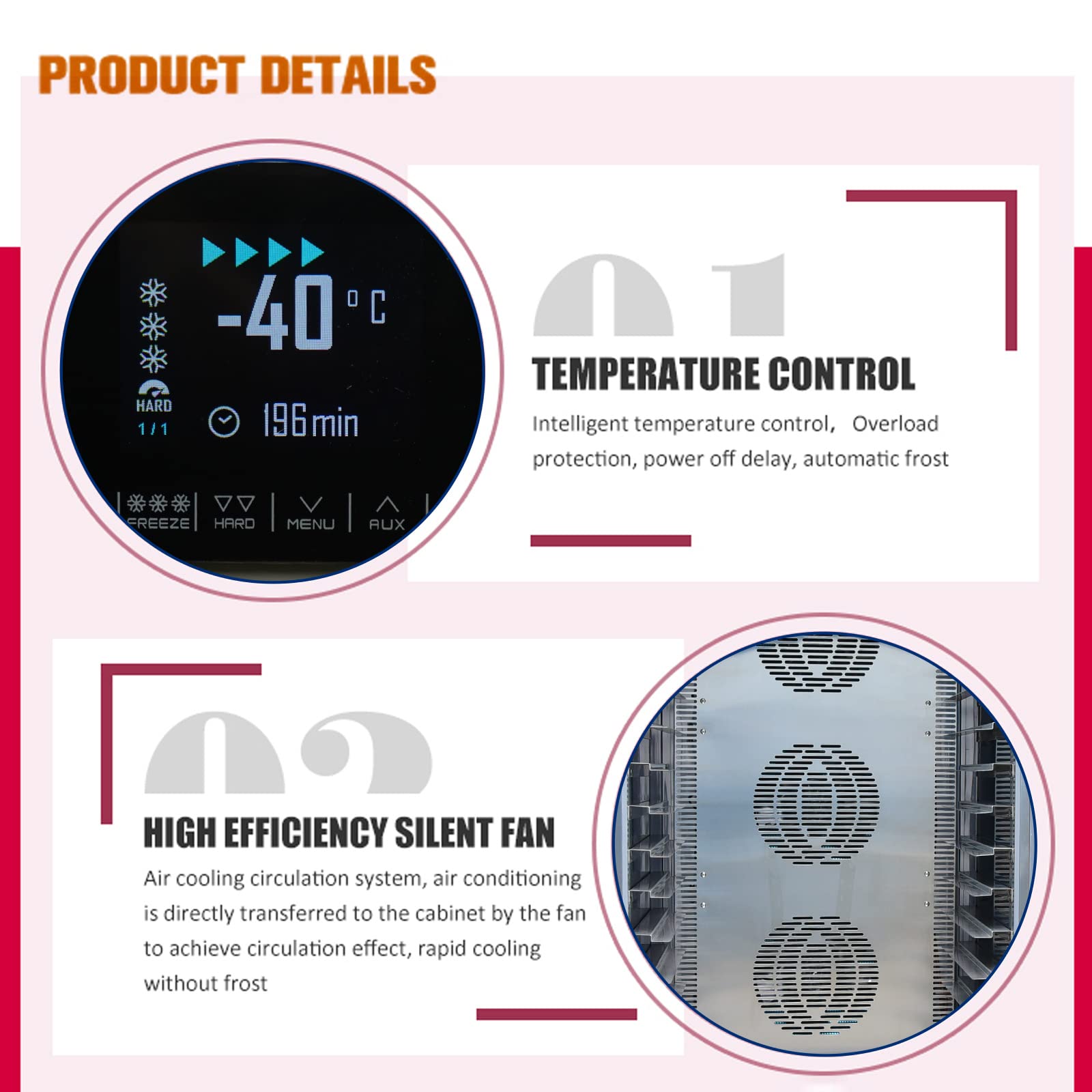 Kolice Commercial 5 Trays Blast Chiller & Freezer, Chest Freezer, Blast Freezer, Dumpling Freezer, Batch Freezer for Pastry, Hard ice Cream, Chicken, Fish, Dessert etc. -40°F