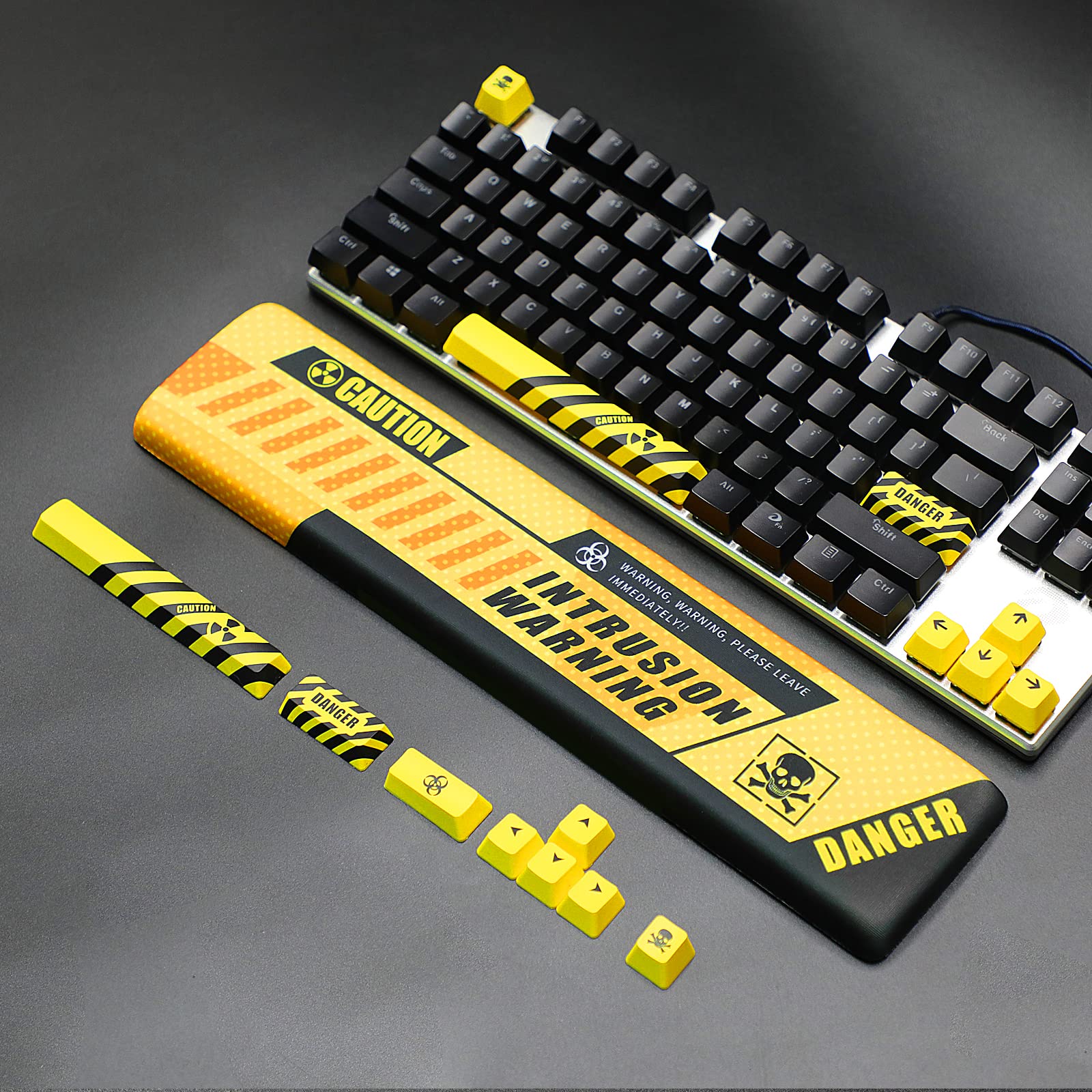 doruod Yellow Black PBT keycaps and Gaming Keyboard Wrist Rest