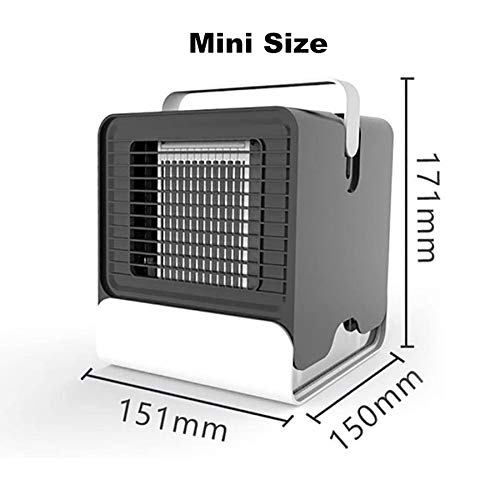 Bokang Portable Air Conditioner Fan, Personal Mini Evaporative Air Cooler Desk Humidifier Misting Fan with Handle,New Desktop Air Cooler Low Noise And Simple Appearance Design with Night Light