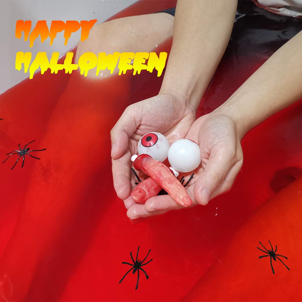 Bath Bomb Gift Idea, with 2 Red Chreey 2 Green Witch Soup 2 Purple Zombie, 8 Floating Spiders, 2 Floating Spider webs, 1 Injured Floating Finger, 1 bat, 1 Big Spider,2 Floating Eyes, 1 Storage Bag