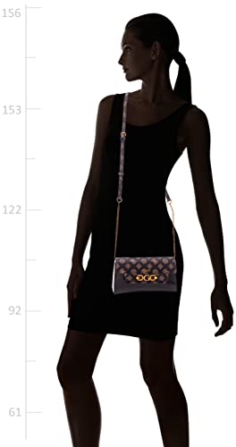 GUESS womens Zira Mini Crossbody Flap, Mocha Logo/Black, one size US