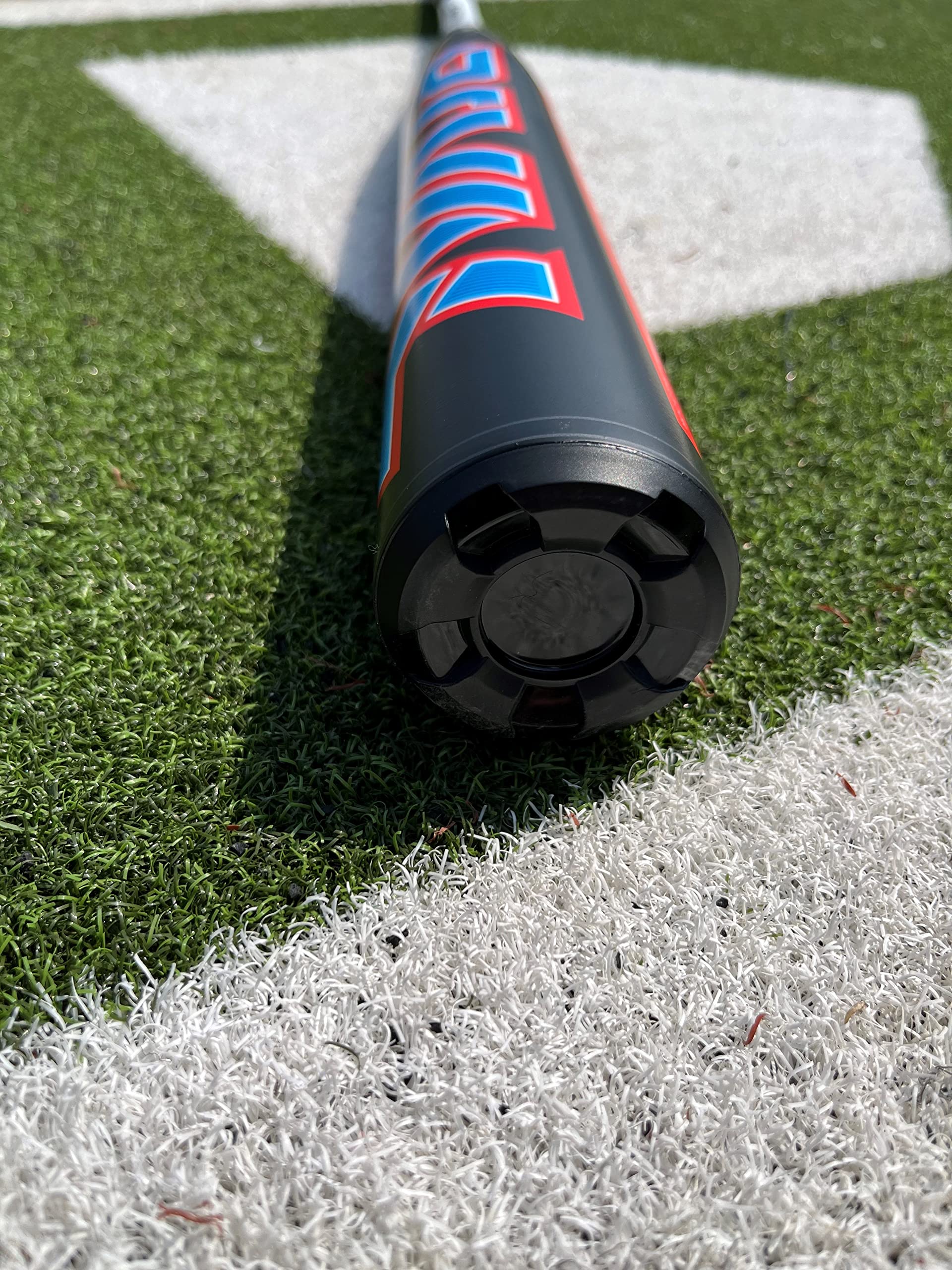 Easton | RIVAL Slowpitch Softball Bat | Approved for Play on All Fields | Loaded | 12" Barrel | 34"x26oz, Black/Blue/Red