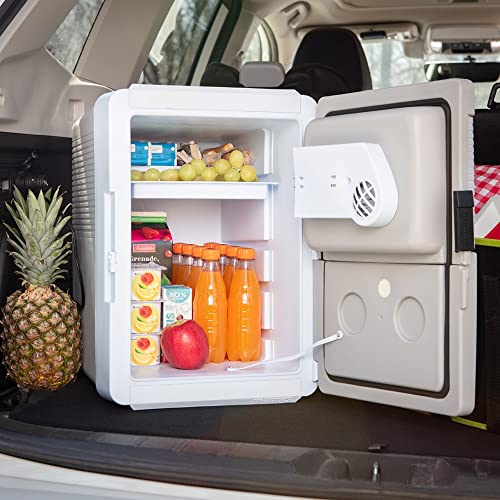 Koolatron Thermoelectric Iceless 12V Cooler/Warmer 33 qt (31 L), Electric Portable Car Fridge w/ 12 Volt DC Power Cord, Dual Opening, Gray/White, Travel Camping Fishing Trucking, Made in North America