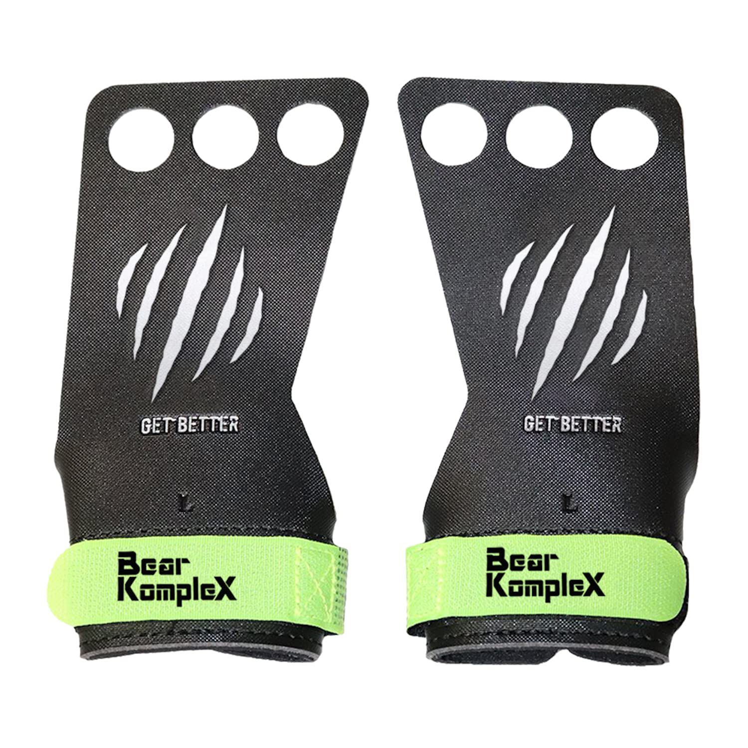 Bear KompleX Black Diamond 3 Hole Hand Grips, Great for Crossfit, Speal, Barbell, Kettle Bell, Ring Work, Gymnastics, Crossfit, Comfort and Support, Protect from Blisters, Reduce Slipping, Men & Women